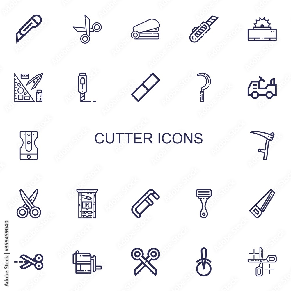 Vecteur Stock Editable 22 cutter icons for web and mobile | Adobe Stock
