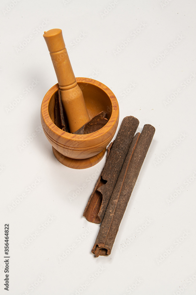 Wooden Mortar With Pestle Also Know as Khalbatta or Khal Dasta on White ...