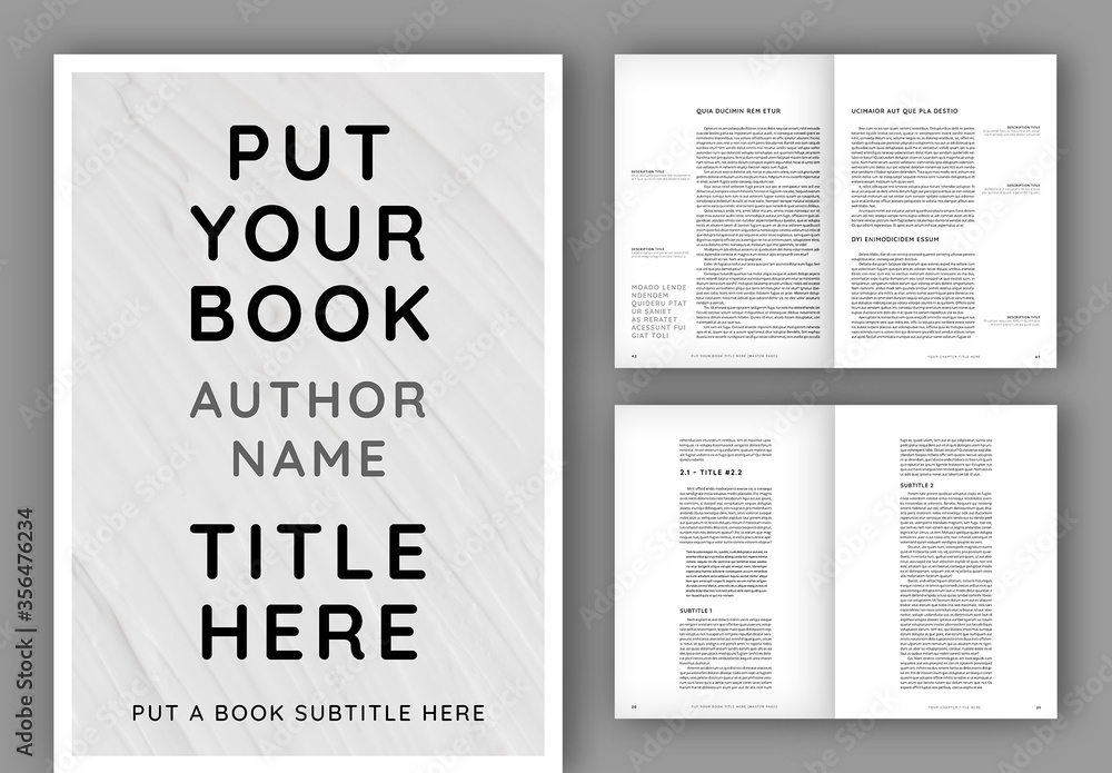 Minimalist Book Layout Stock Template | Adobe Stock