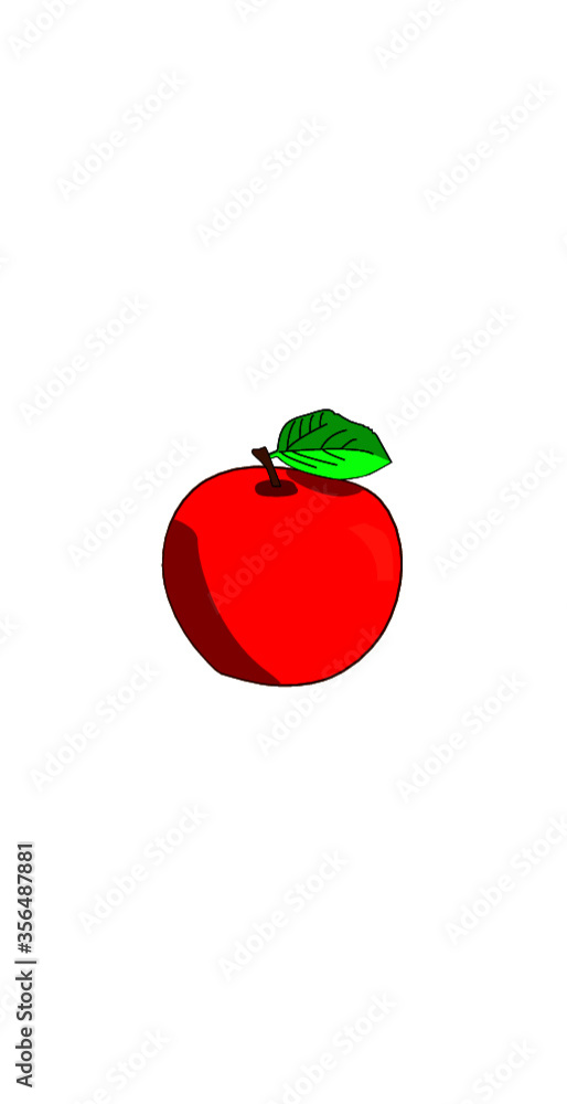 Manzana vectorizada png roja vector animacion ilustracion verde hoja ...