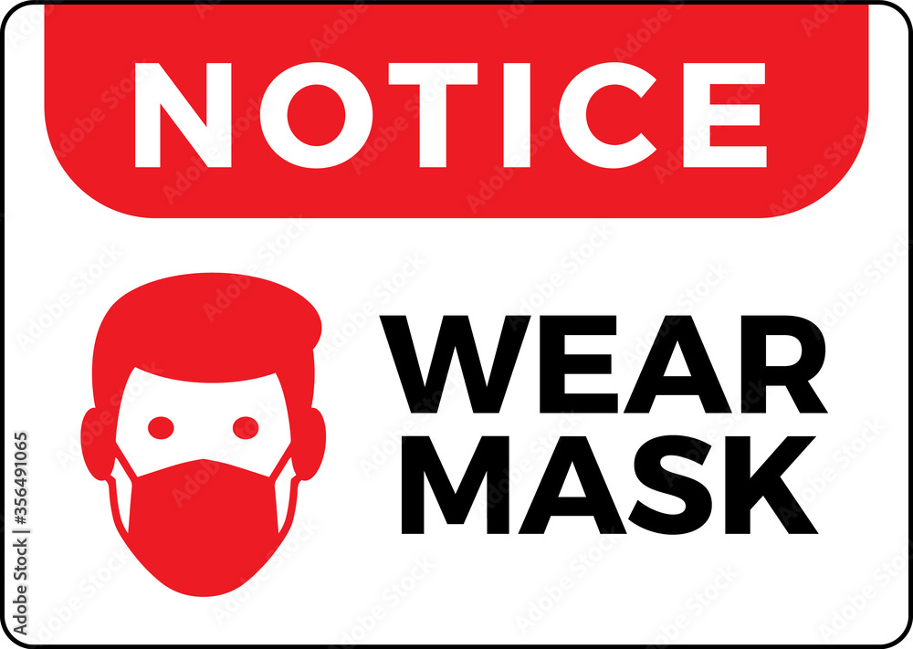 Warning sign without a face mask no entry and keep distance. Vector ...