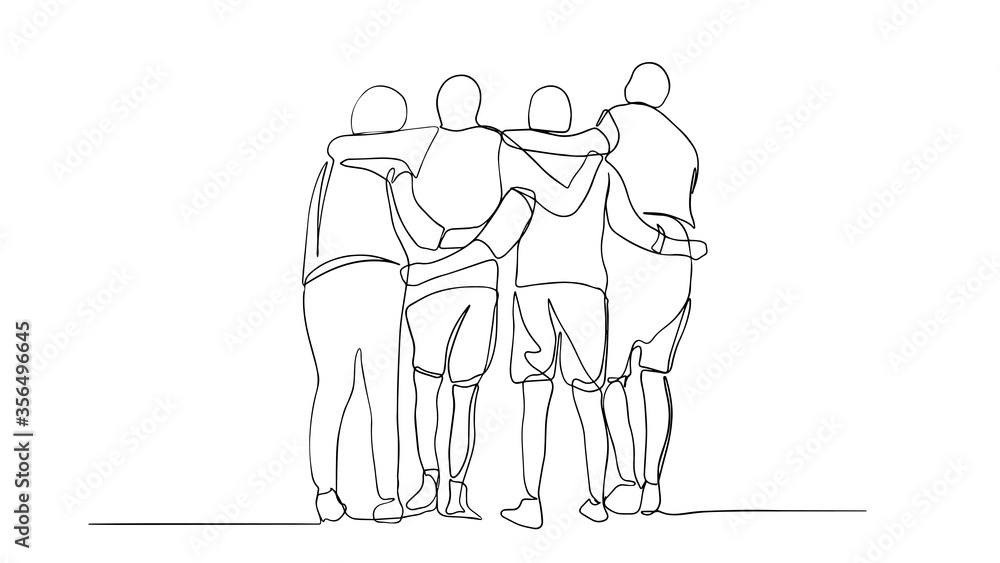 Vetor de A group of men and women standing together have their ...