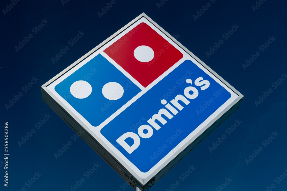 Domino's Pizza Exterior Sign and Trademark Logo Stock Photo | Adobe Stock