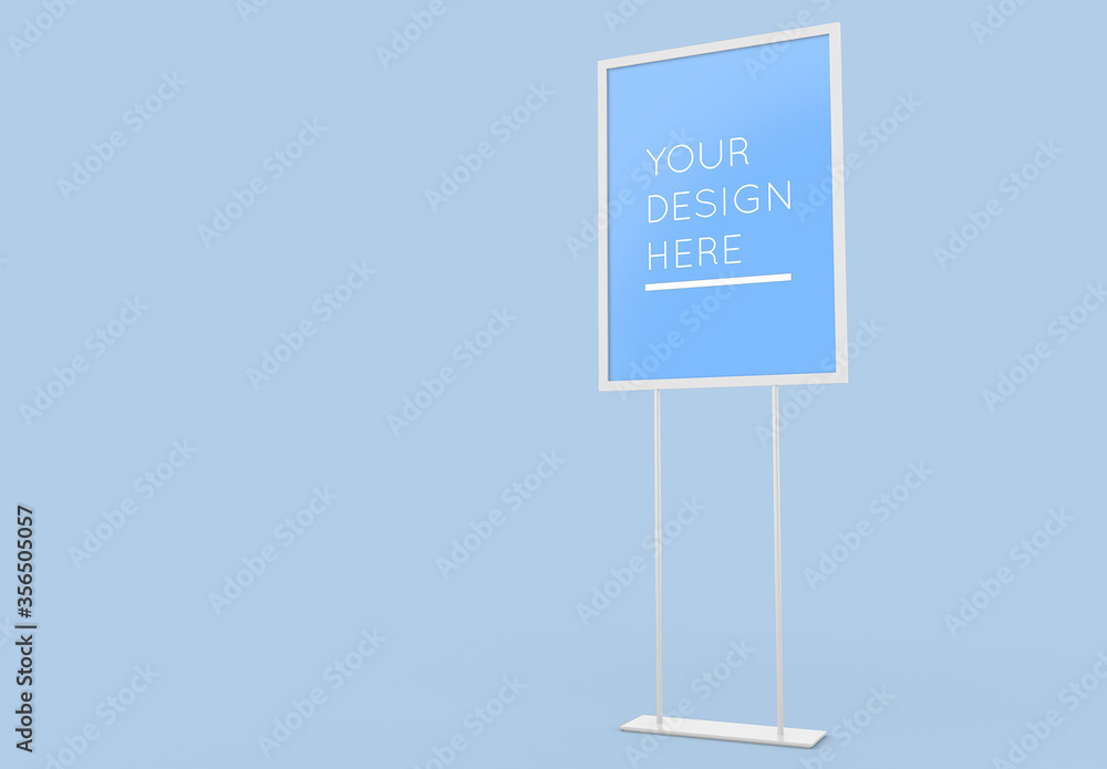 Freestanding Vertical Advertising Stand Board Mockup with Editable ...