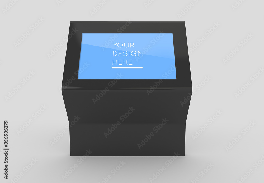 Interactive Shopping Mall Kiosk Screen Mockup with Editable Background ...