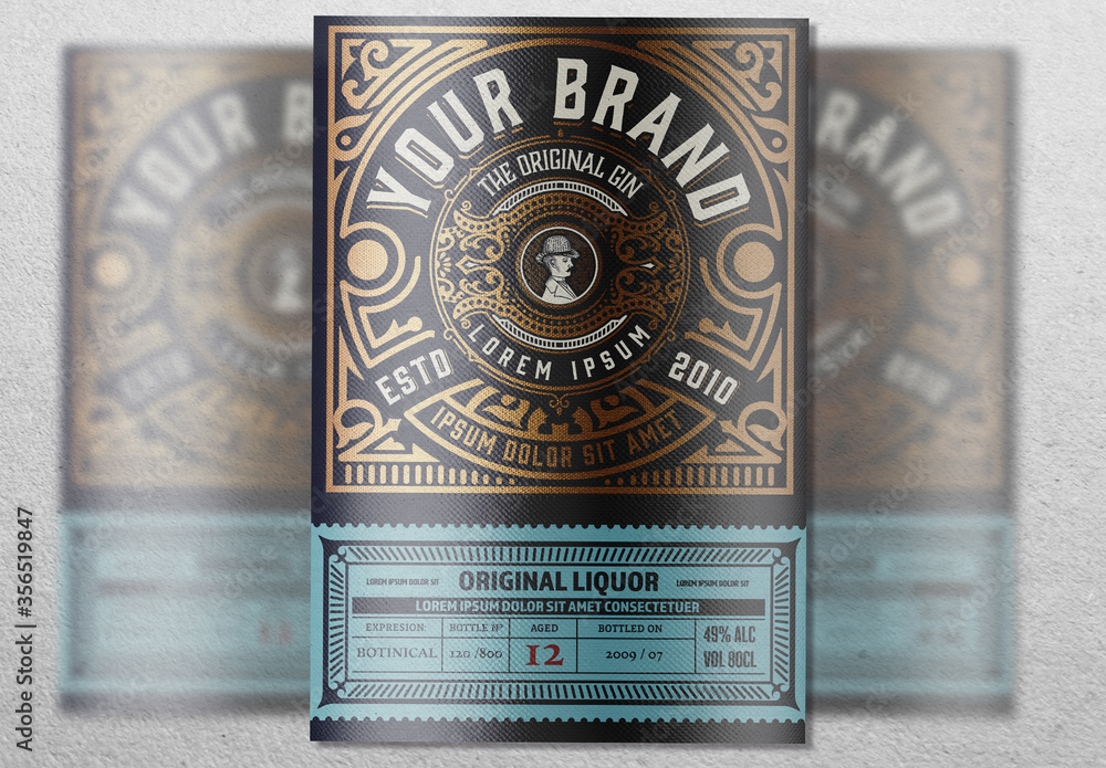 Vintage Liquor Label Packaging Layout Stock Template | Adobe Stock