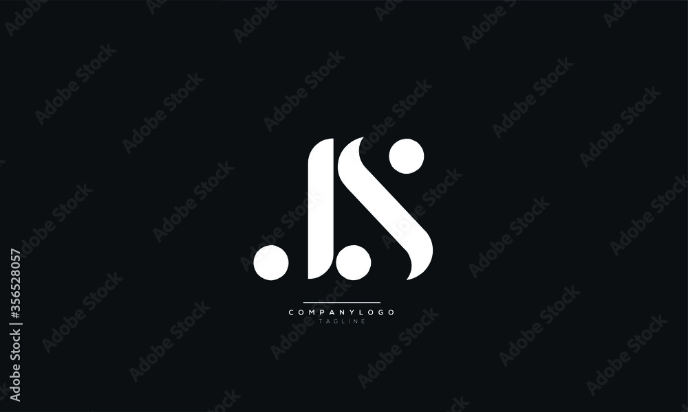 Vetor de JS Letter Logo Alphabet Design Icon Vector Symbol do Stock ...