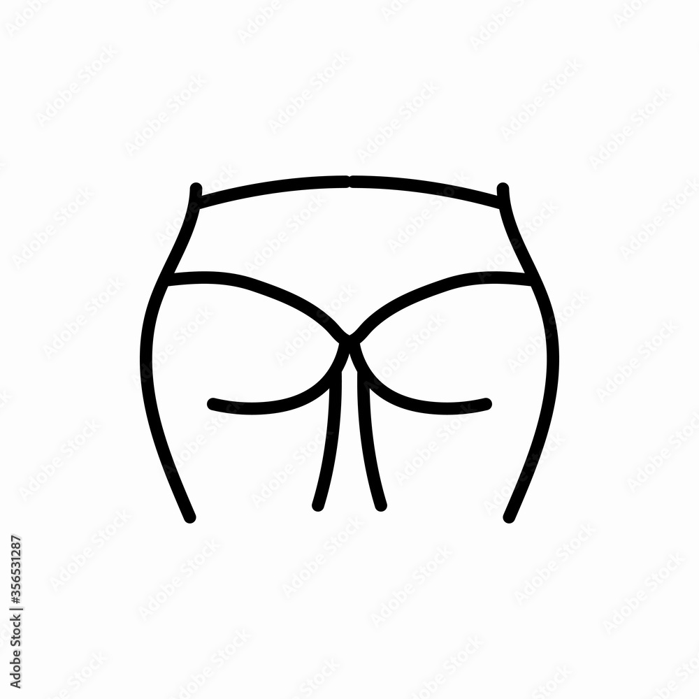 Outline ass figure icon.Ass figure vector illustration. Symbol for web ...