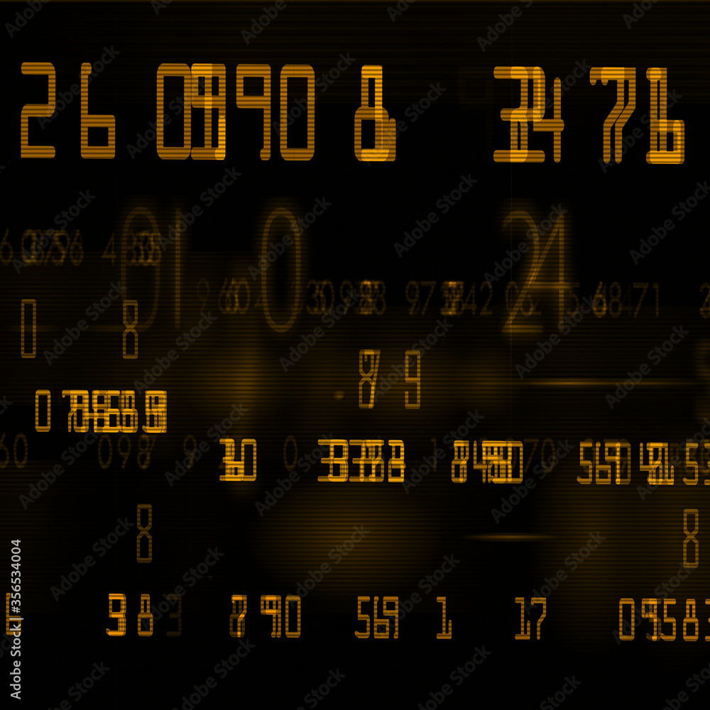 Abstract tech background. Floating Numbers Matrix particles grid ...