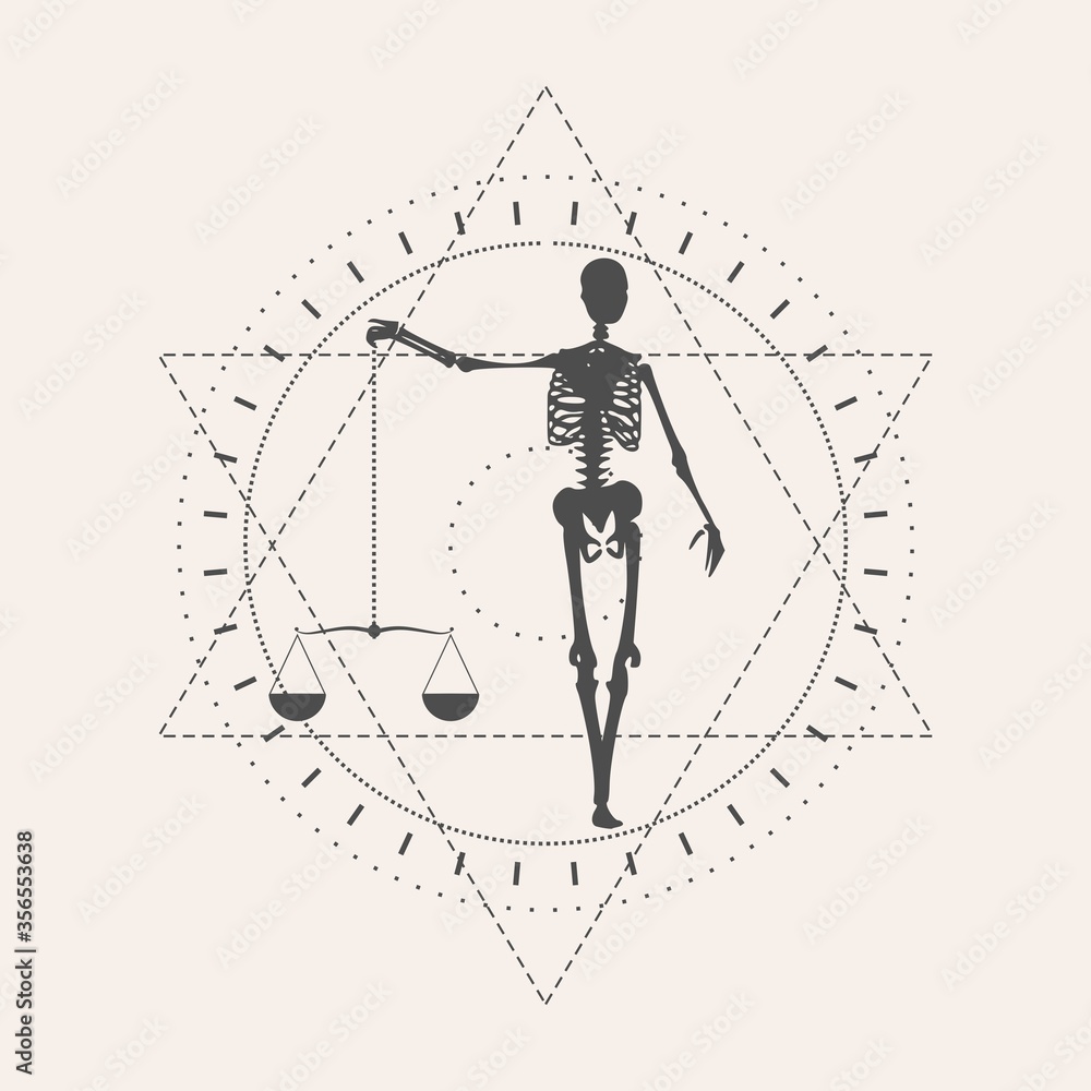 Mystery, witchcraft, occult and alchemy tattoo sign. Mystical vintage ...