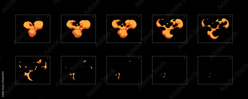 Dust explosion effect. Blast animation effect. Animation Sprite sheet ...
