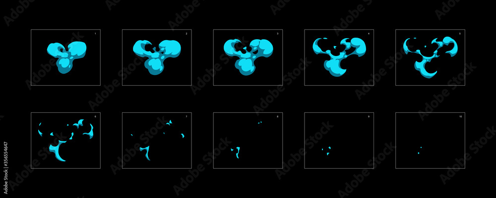 Water explosion effect. Blast animation effect. Animation Sprite sheet ...