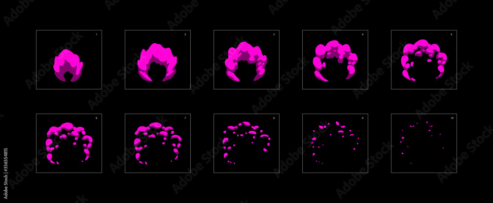 Poison explosion effect. Blast animation effect. Animation Sprite sheet ...