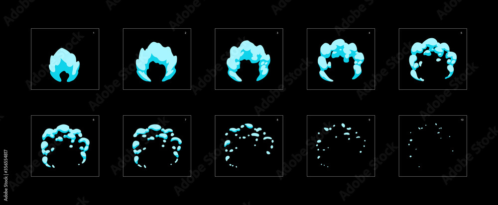 Water explosion effect. Blast animation effect. Animation Sprite sheet ...