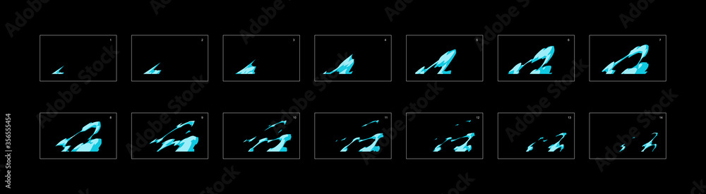 Water explosion effect. Blast animation effect. Animation Sprite sheet ...