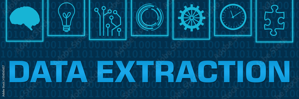 Data Extraction Blue Neon Binary Symbols On Top Horizontal Stock ...