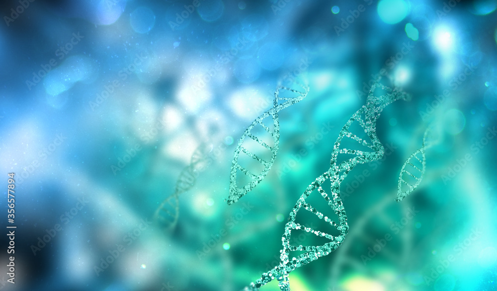 DNA structure through electron microscope (shallow dof) ilustração do ...