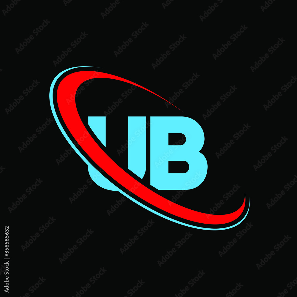 UB U B letter logo design. Initial letter UB linked circle uppercase ...