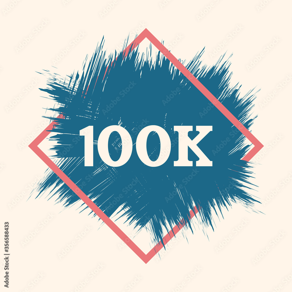 100k followers for social media Stock Vector | Adobe Stock