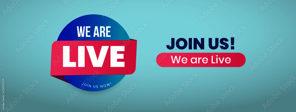 Join Us We are live cover banner photo for facebook twitter social ...