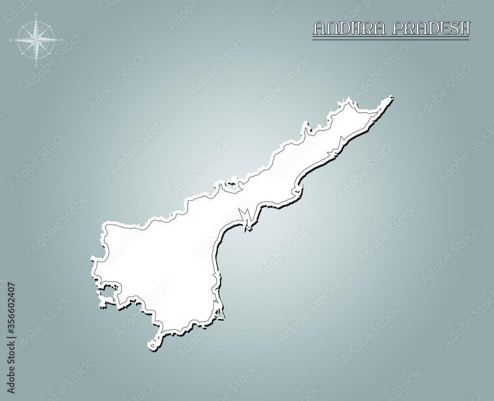 ANDHRA PRADESH map , indian state map black out line with paper cutting ...