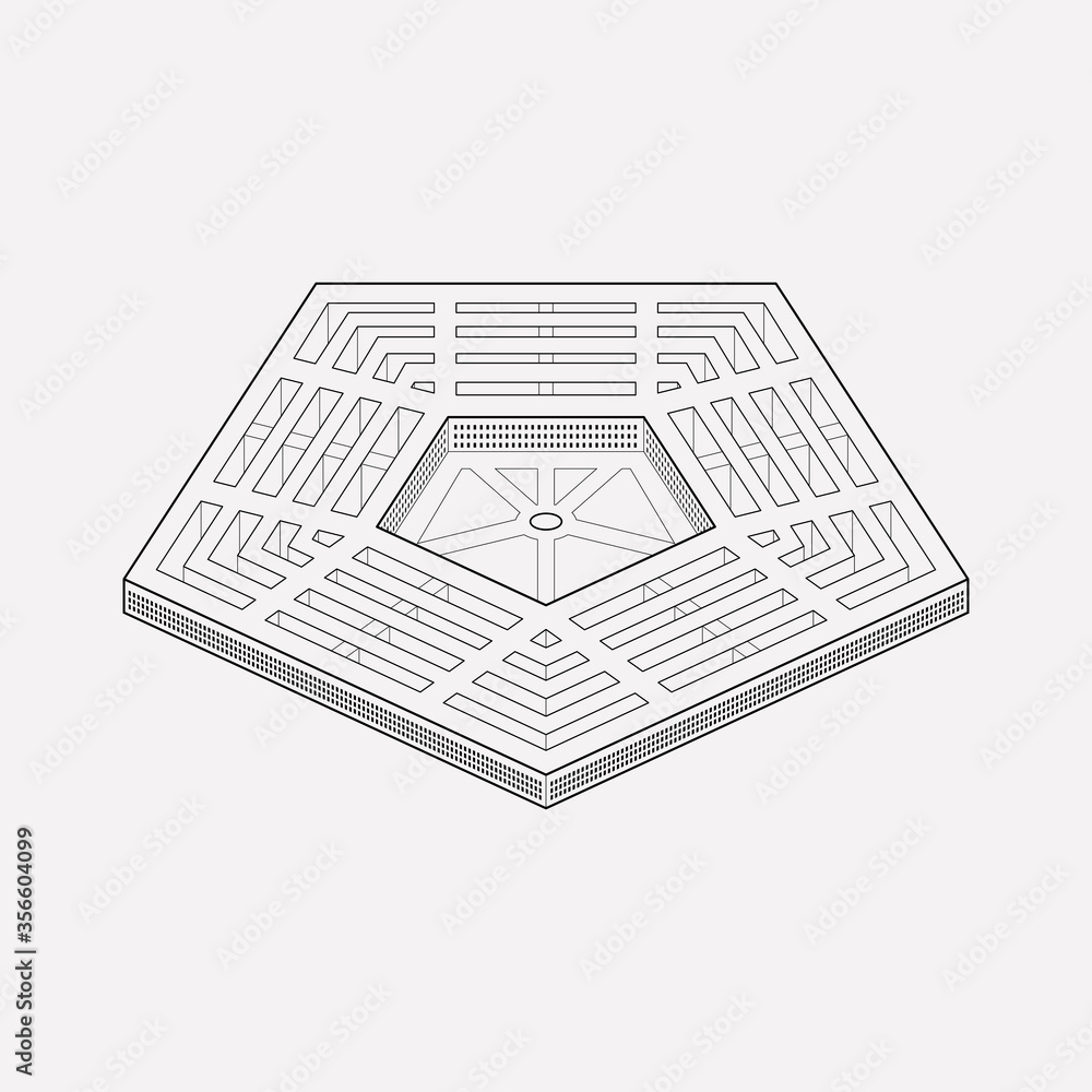 Pentagon icon line element. Vector illustration of pentagon icon line ...