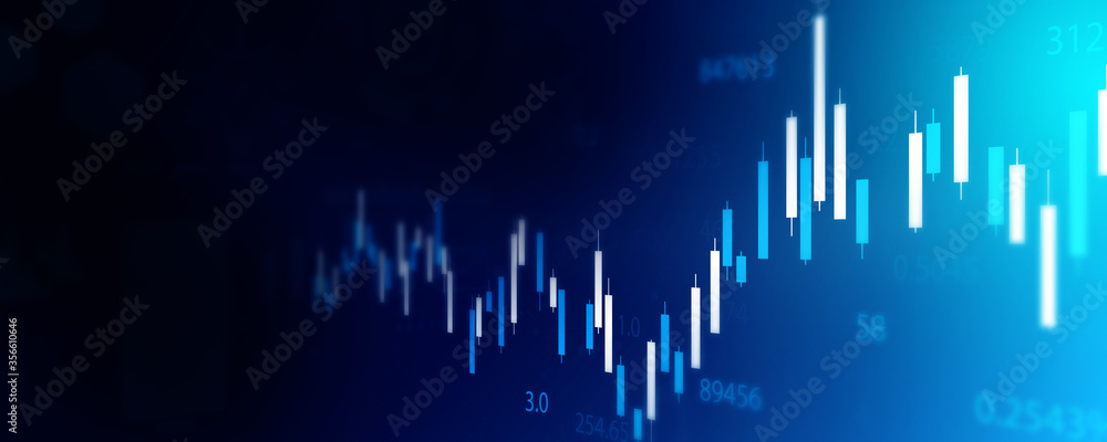 stock market, economic graph with diagrams, business and financial ...