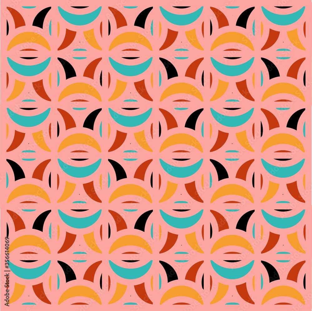 Beautiful of Colorful Semi-Circle, Repeated, Abstract, Illustrator ...