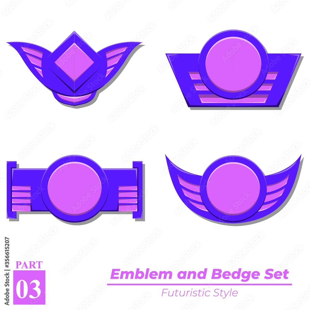 Bedge and emblem template design with futuristic style Part 3. For logo ...