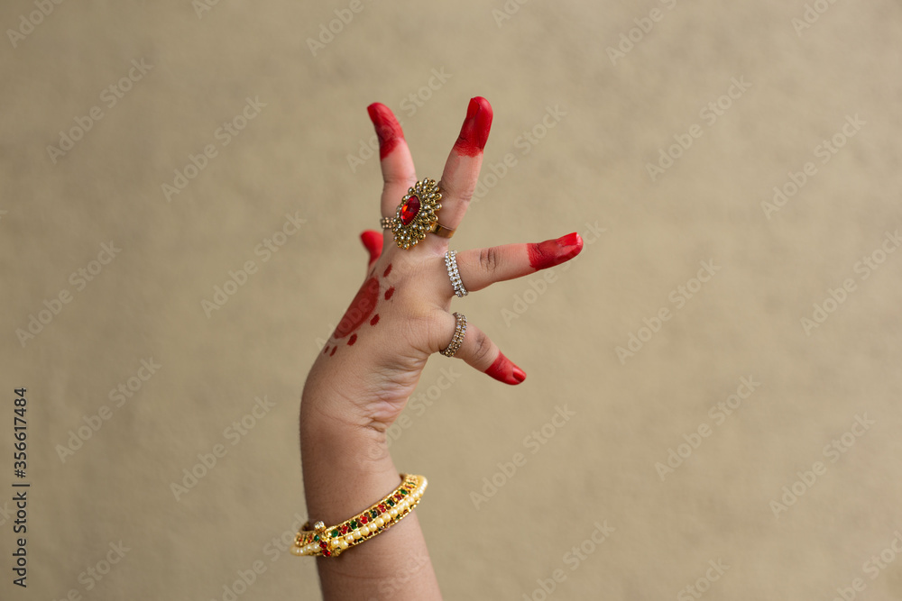 Hand posture sign Alapadma from Bharatanatyam the oldest classical ...