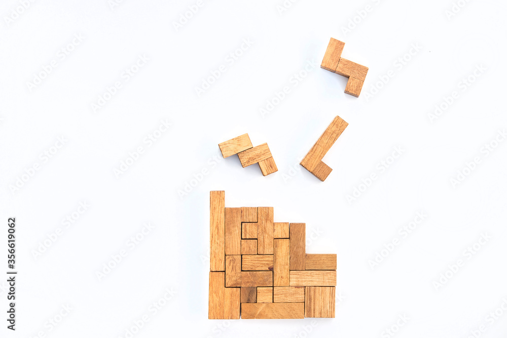 Geometric shapes in top view, creative and logical thinking concept ...