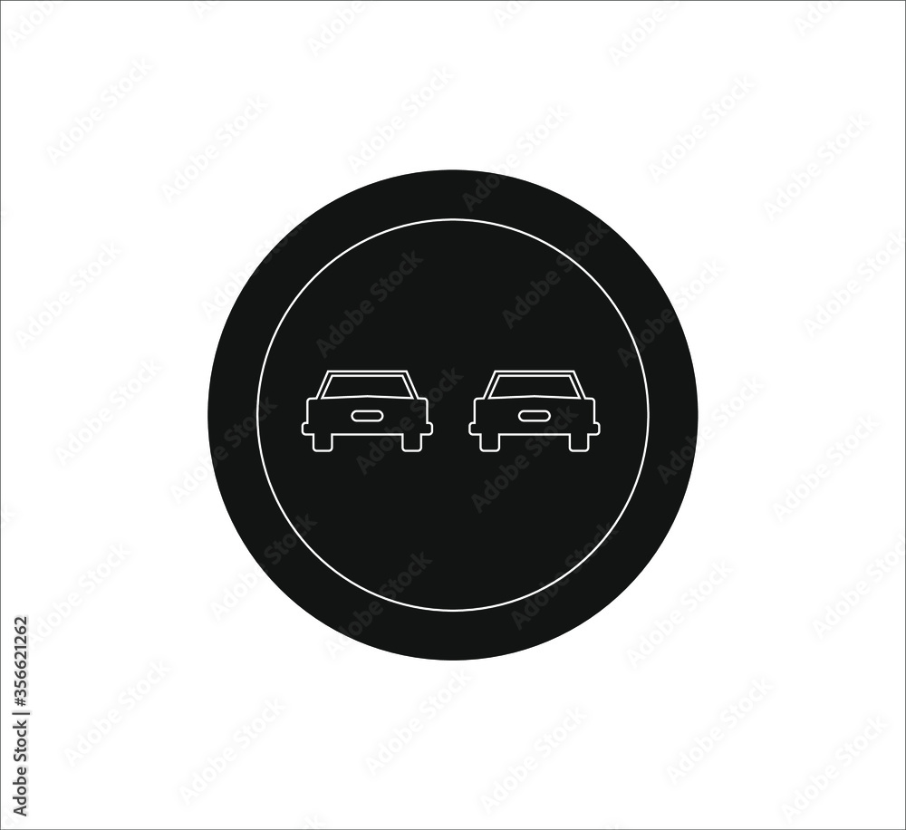 Forbidden overtaking traffic signs icons. illustration for web and ...