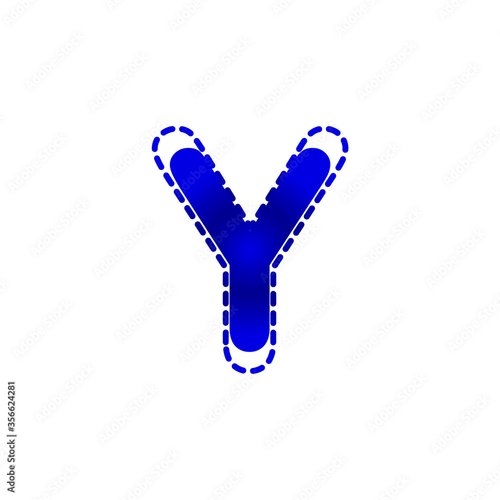 Vector Design of Blue Dotted Y Alphabet.Creative Idea of Alphabetic ...