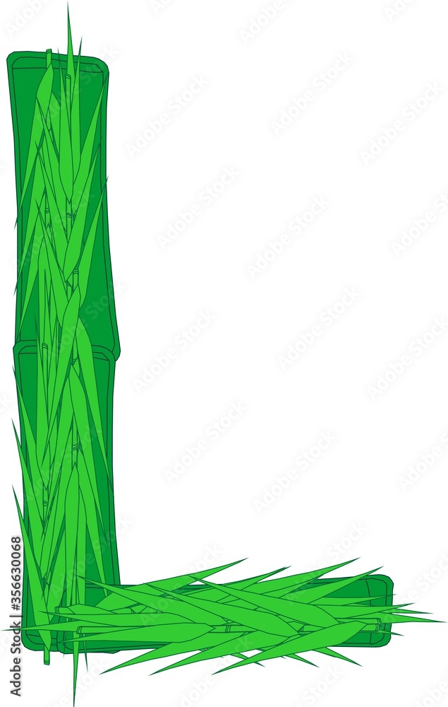 alphabet . font bamboo. designed based on parts of bamboo vector de ...