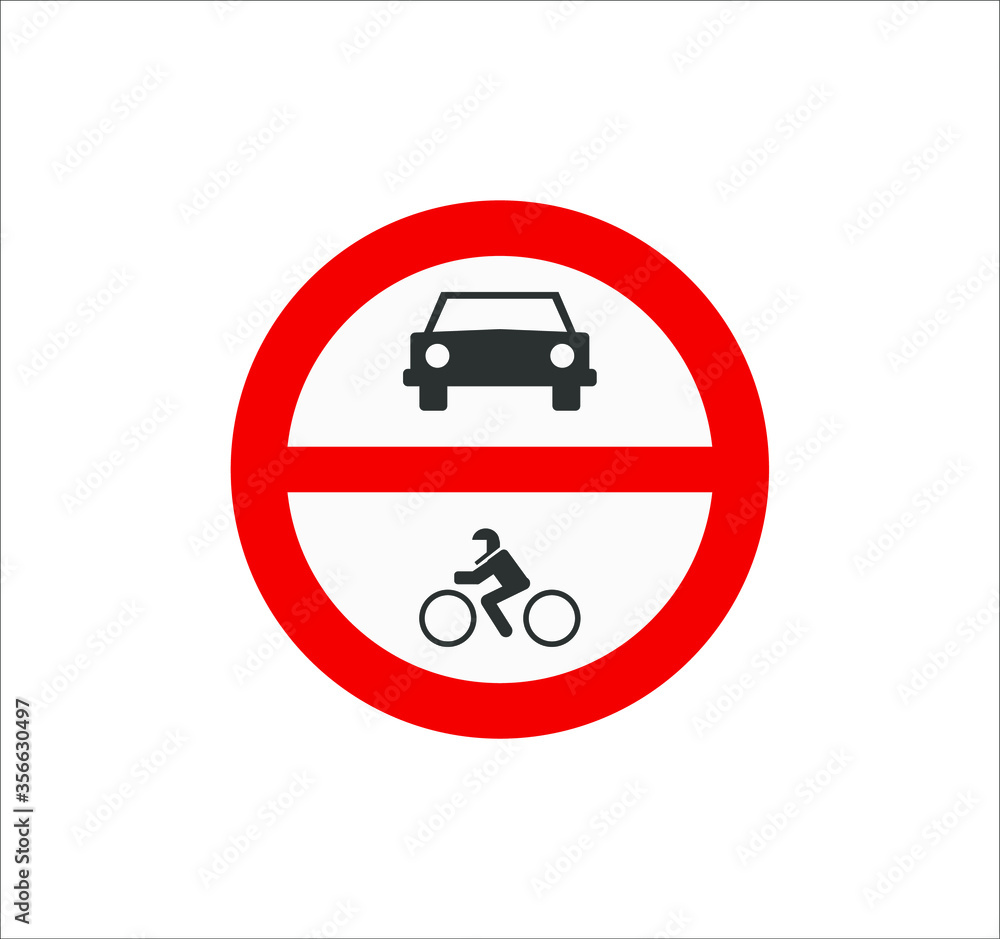 Traffic signs icons of prohibited entry motor vehicles. illustration ...