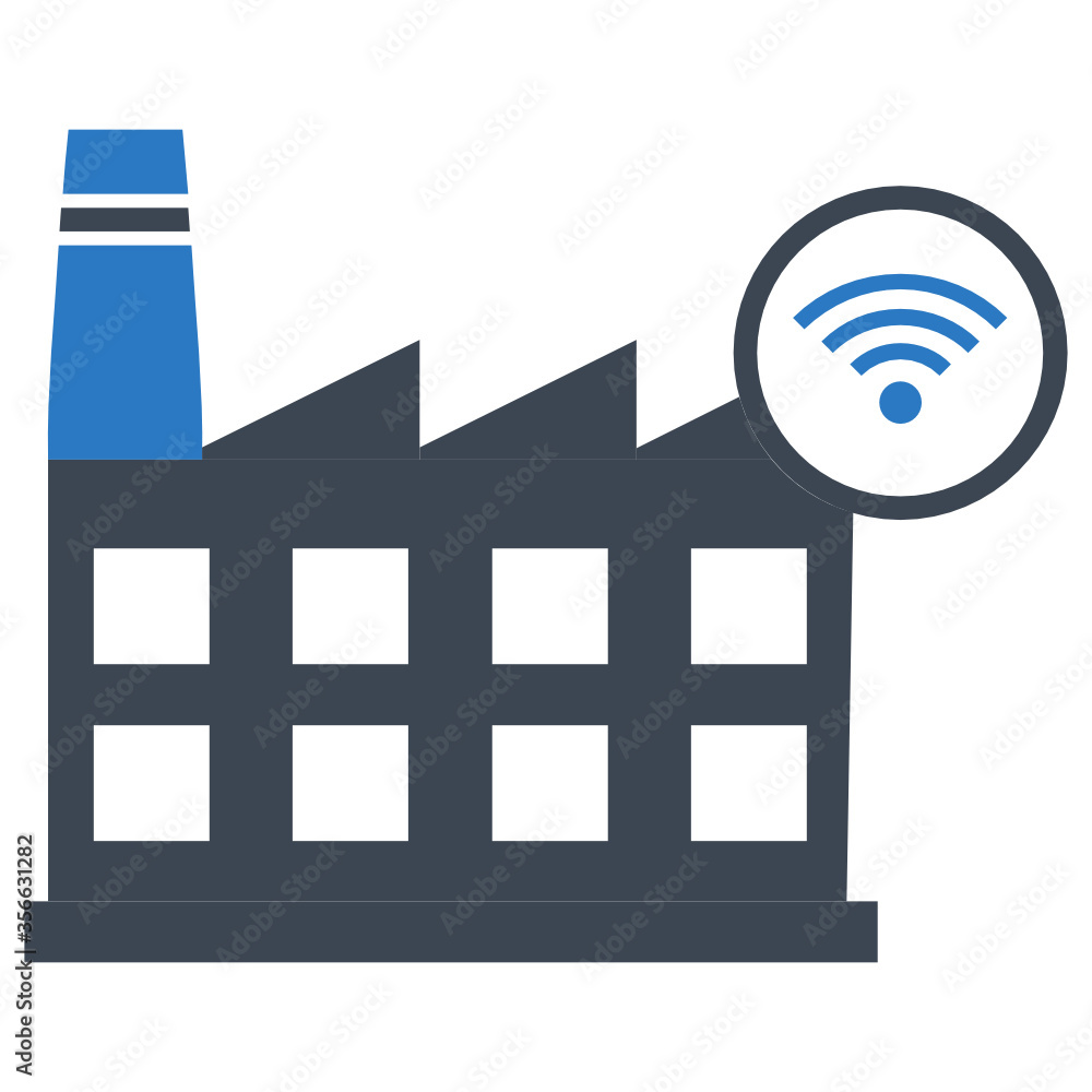 Industrial IOT Automation Concept, Smart Factories Vector iot Icon ...
