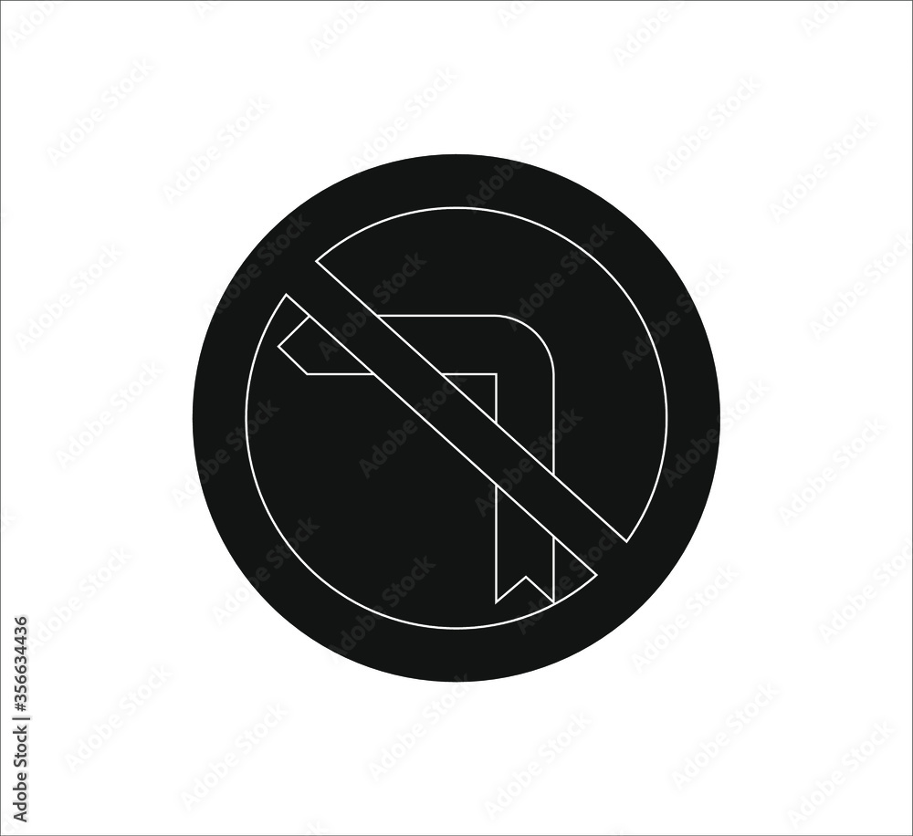 turn prohibition traffic signs icons. illustration for web and mobile ...