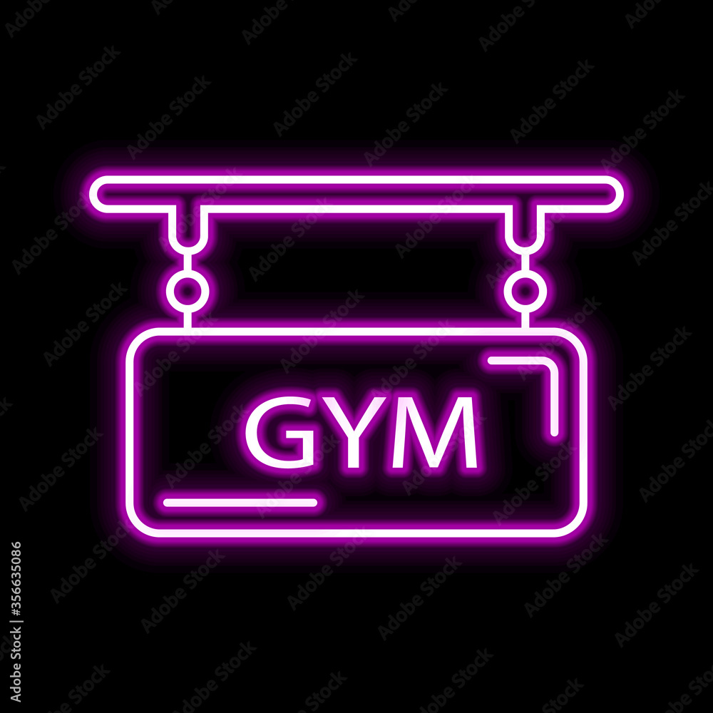 Gym logo icon. Glowing sign logo vector Stock Vector | Adobe Stock