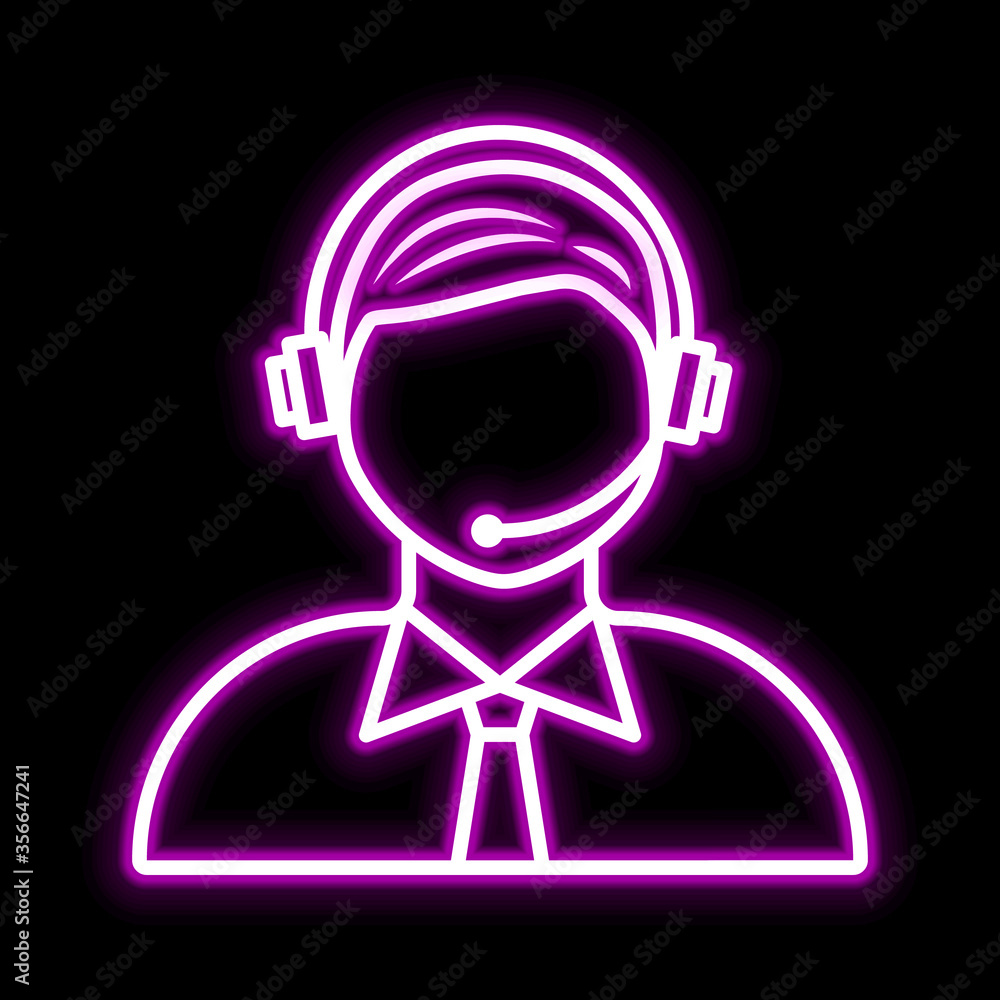 Operator icon. Glowing sign logo vector vector de Stock | Adobe Stock