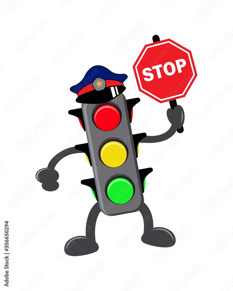 cartoon traffic light images, vector illustration. Stock Vector | Adobe ...