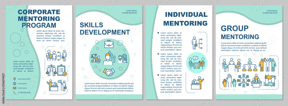 Mentoring program brochure template. Coaching and training. Flyer, booklet, leaflet print, cover ...