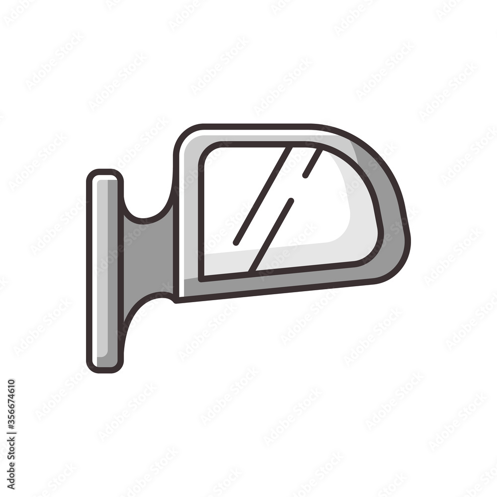 Rear view mirror RGB color icon. Safe driving, traffic safety. Road ...