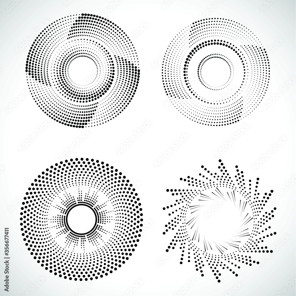 Halftone dots in circle form. round logo . vector dotted frame . design ...