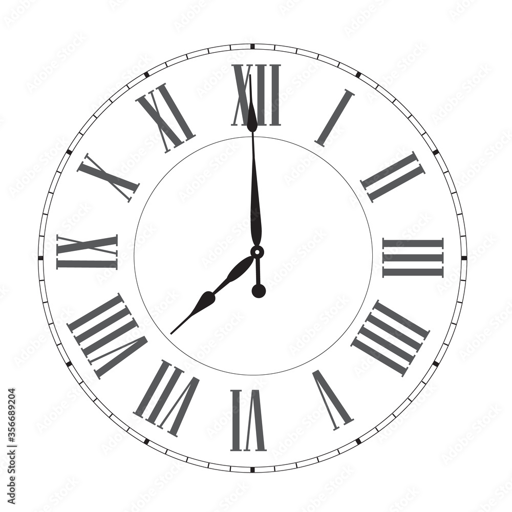 elegant roman numeral clock Stock Vector | Adobe Stock