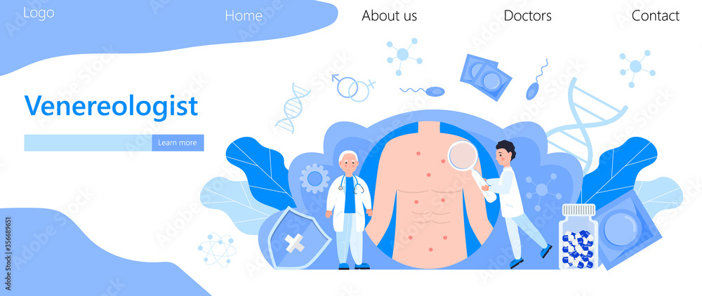 Venereologist concept vector for health care landing page. Venereal ...