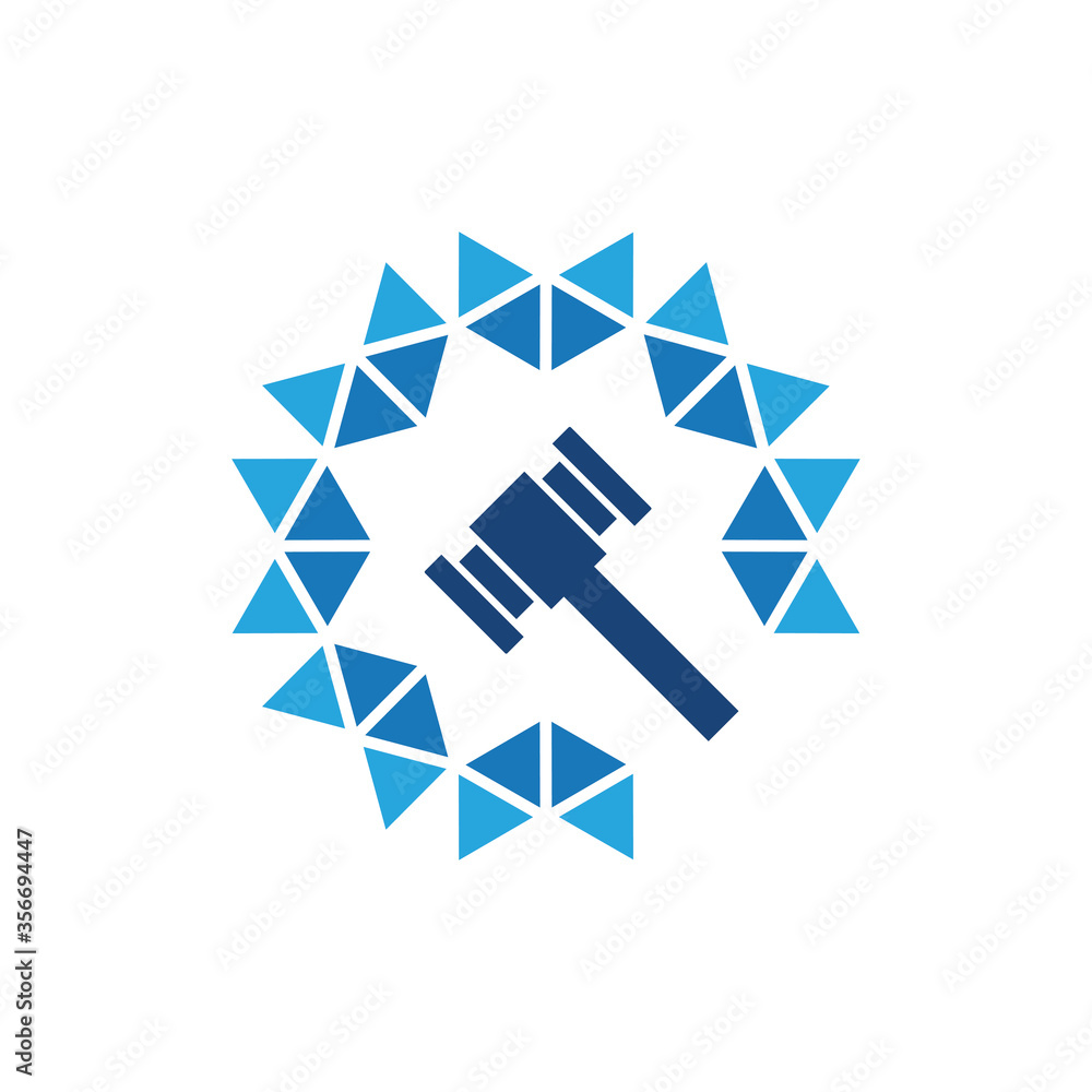 judicial logo with hummer and abstract triangulation art style vector ...