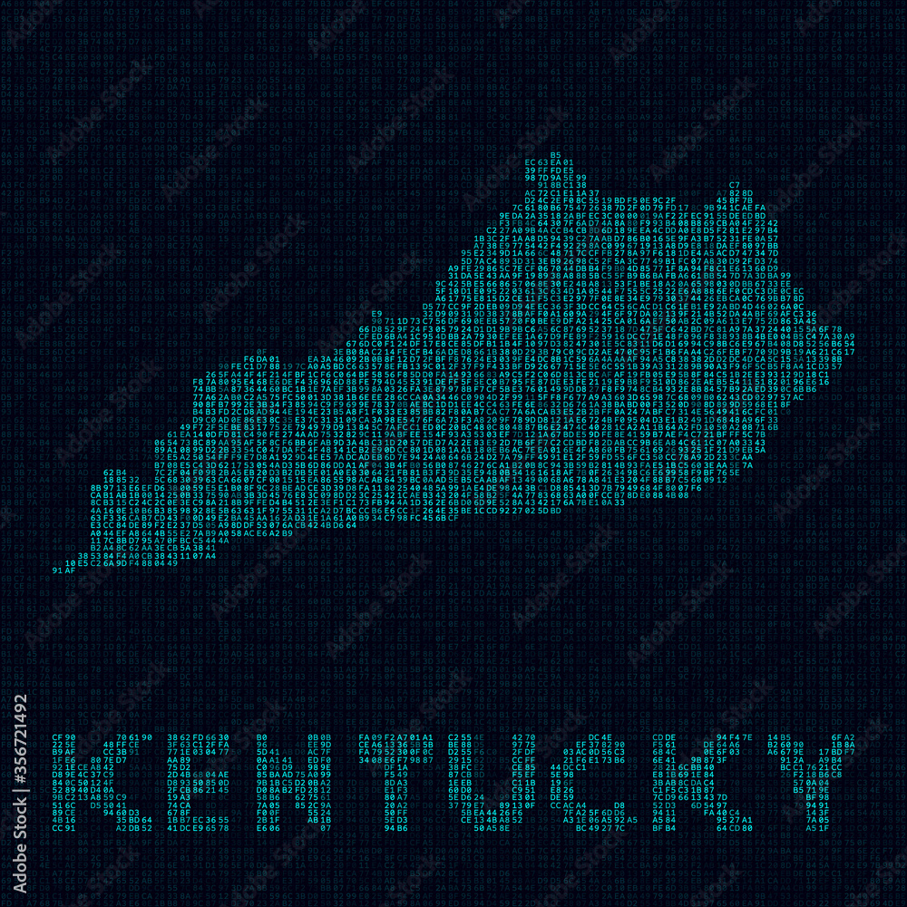 Kentucky tech map. Us state symbol in digital style. Cyber map of ...