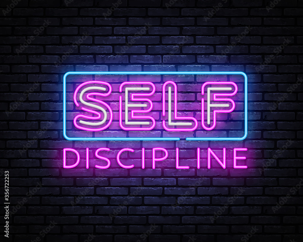 Self Discipline Neon Sign Vector. Self Discipline Neon inscription ...