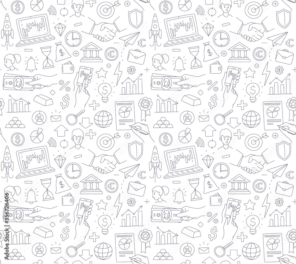 Trading exchange seamless pattern background. Vector illustration ...