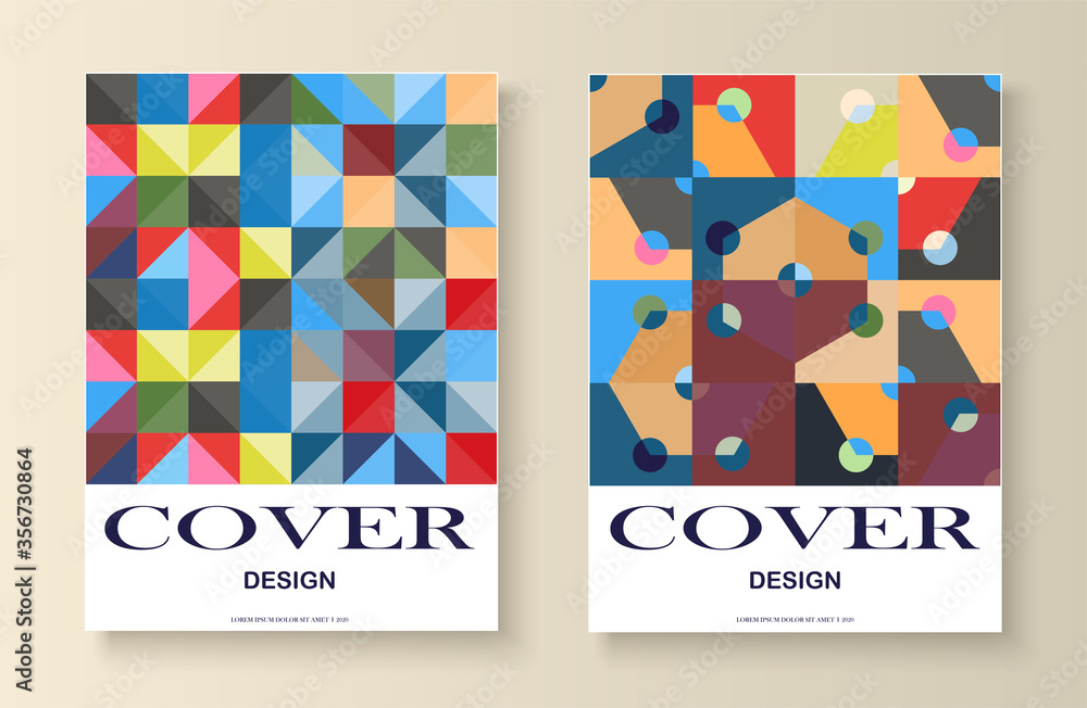 Geometric shape poster. Banner flyer with abstract shapes. Set of ...